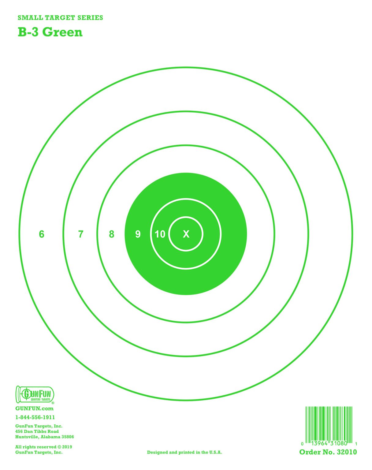 B-3 Green (32010) | GunFun Targets Inc.