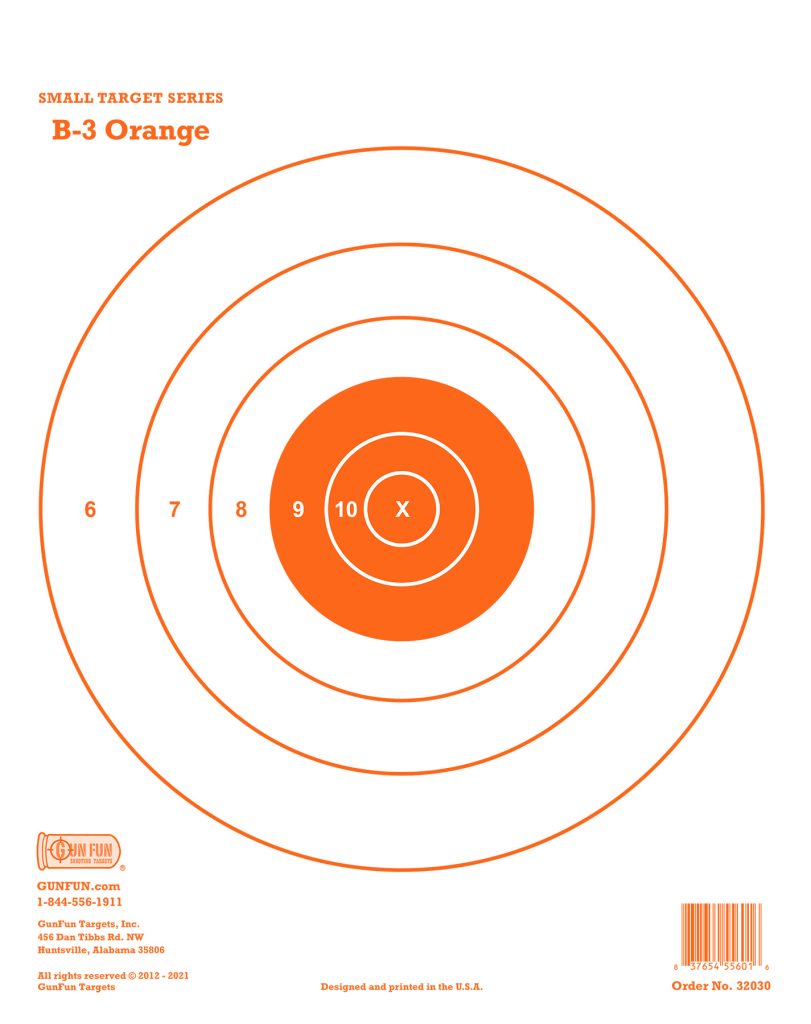 B-3 Orange (32030) | GunFun Shooting Targets, Inc.