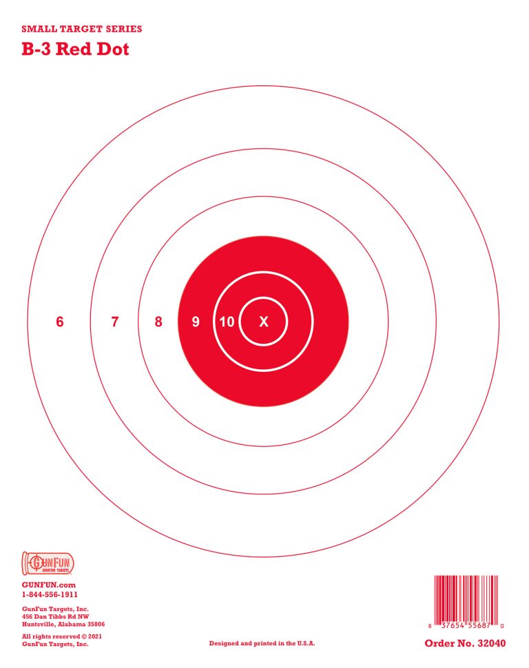 M16 A2 and A4 Zeroing Target Red (32110) | GunFun Targets Inc.