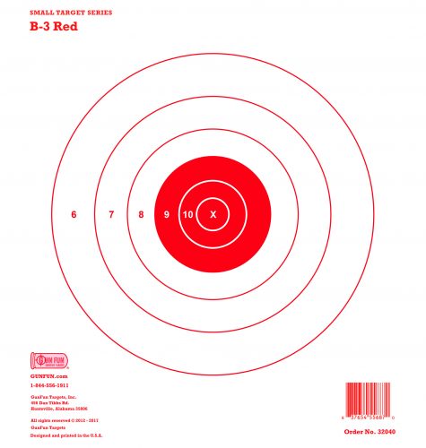 M16 A2 and A4 Zeroing Target Red (32110) | GunFun Targets Inc.