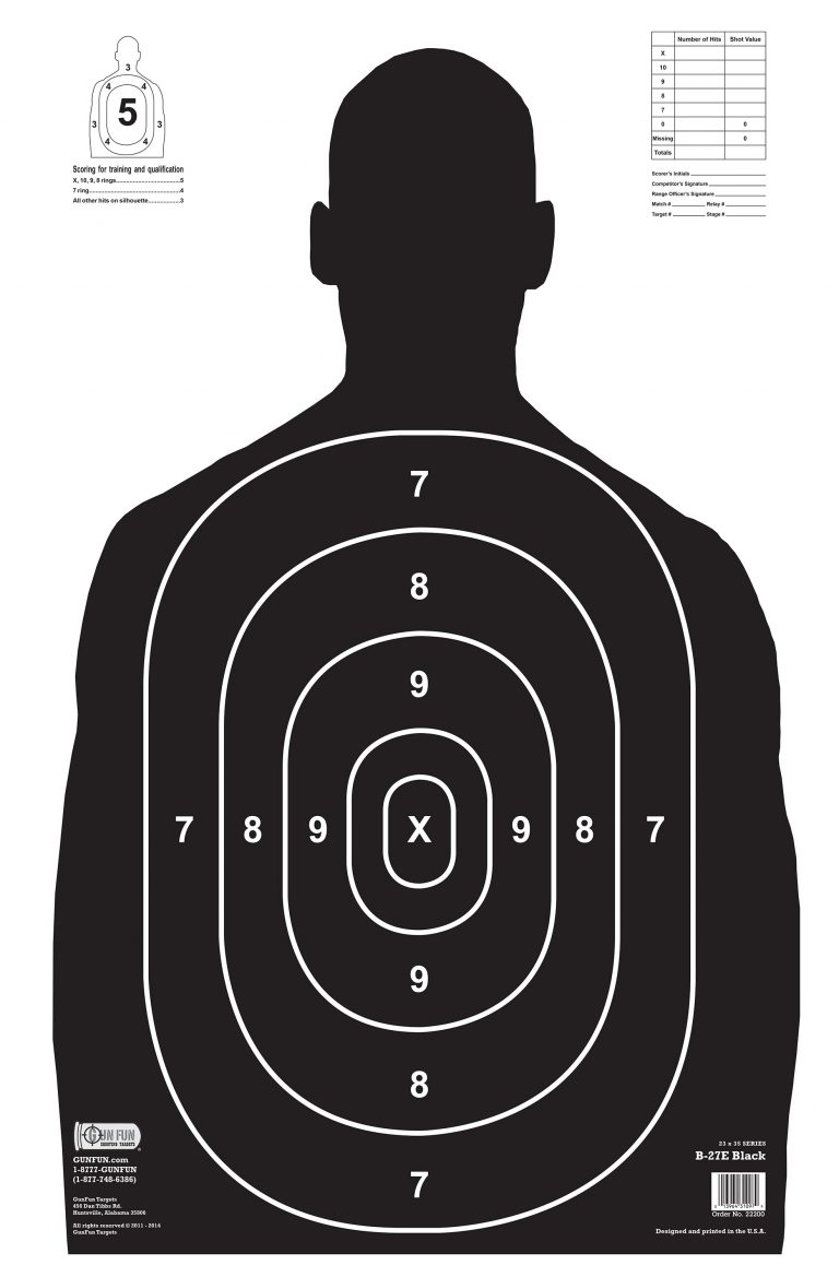 B27E Black (22200) | GunFun Shooting Targets, Inc.