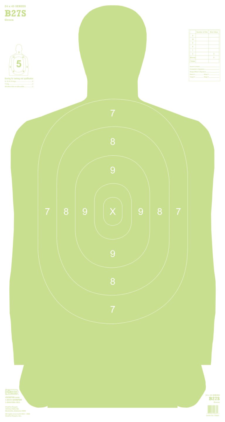 B27S Green (53020) | GunFun Shooting Targets, Inc.