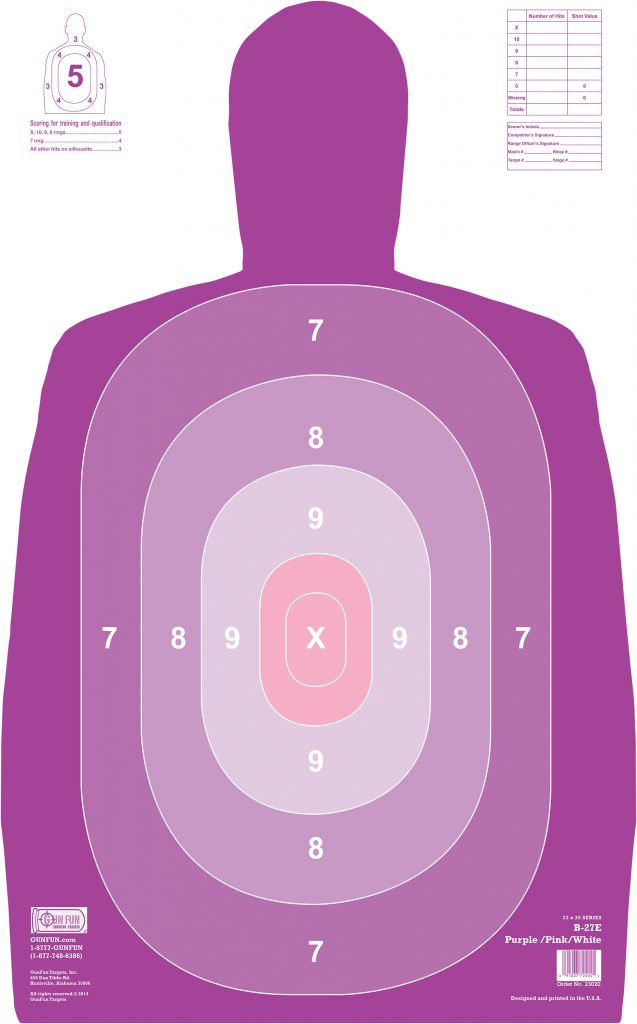 B-27E Purple/Pink/White (23020) | GunFun Targets Inc.