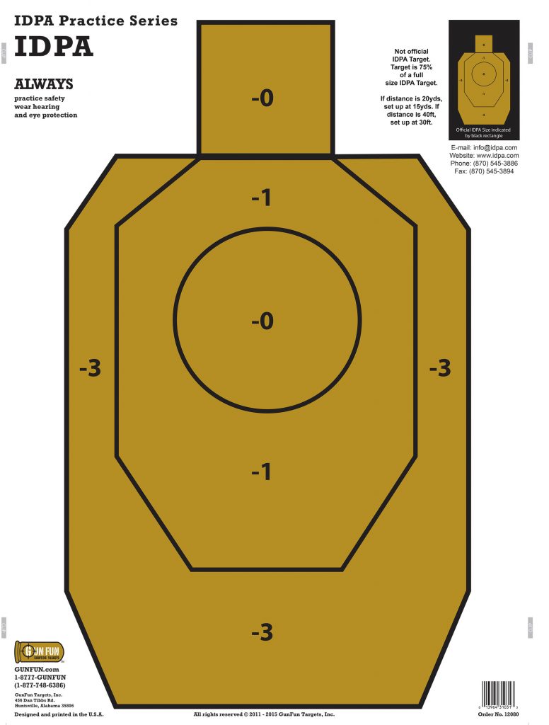 IDPA TAN (22720) | GunFun Shooting Targets, Inc.