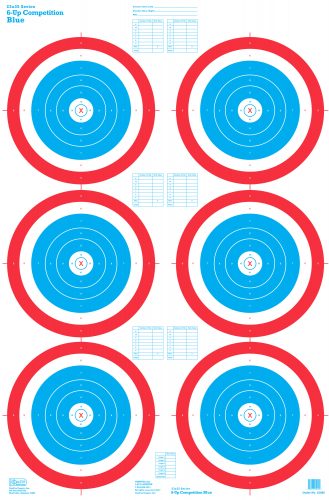 6-Up Competition-Blue/Red (22080) | GunFun Shooting Targets, Inc.