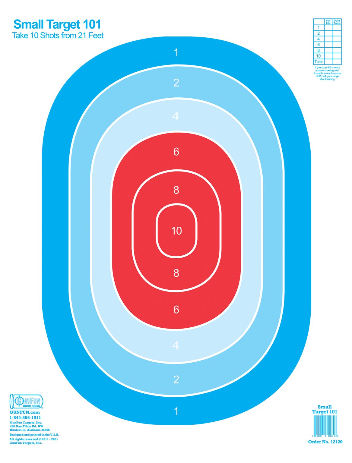 Small Target 101 (12120) | GunFun Shooting Targets, Inc.