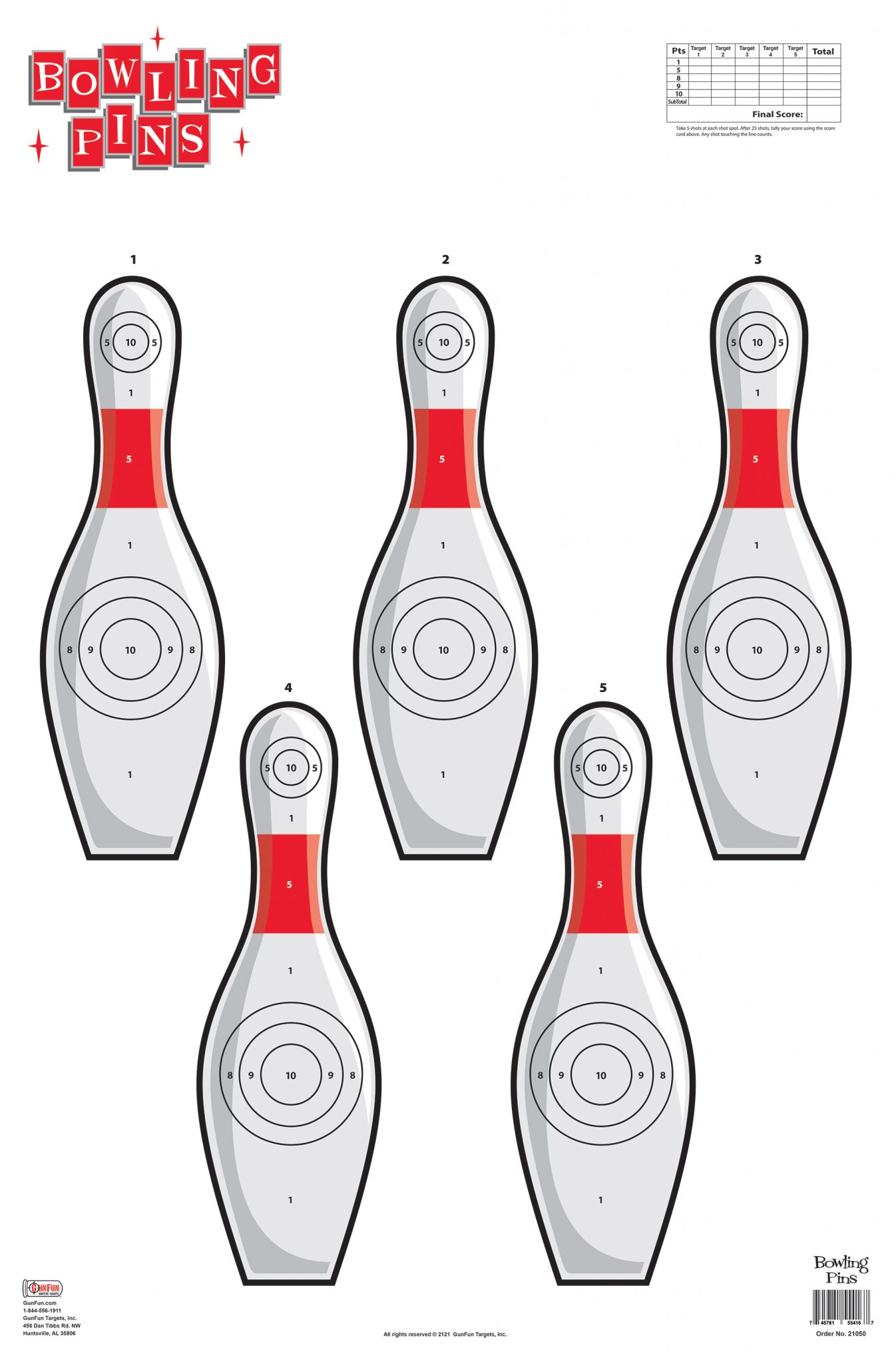 Bowling Pins (21050) | GunFun Shooting Targets, Inc.