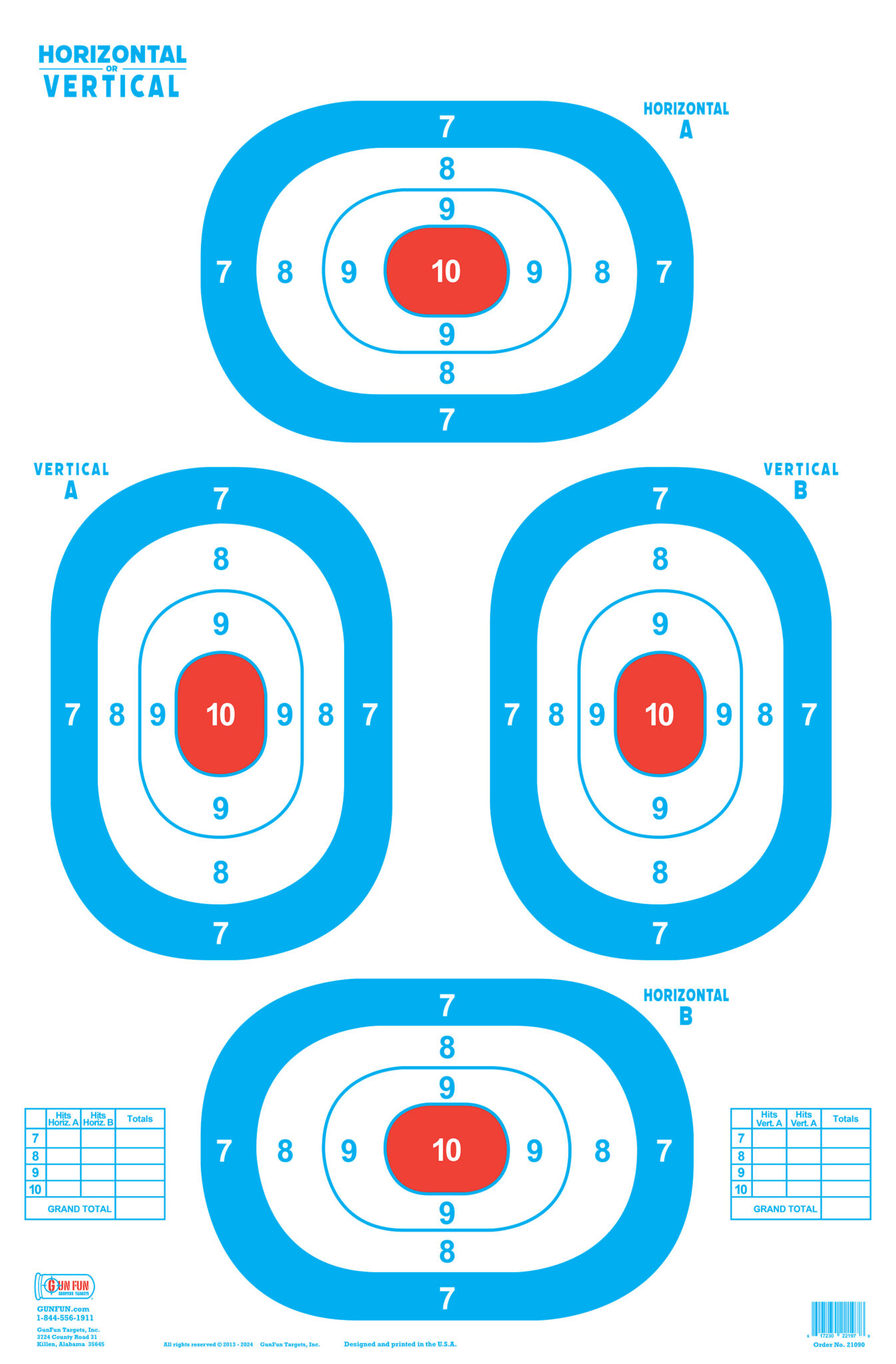 Horizontal or Vertical (21090) | GunFun Shooting Targets, Inc.