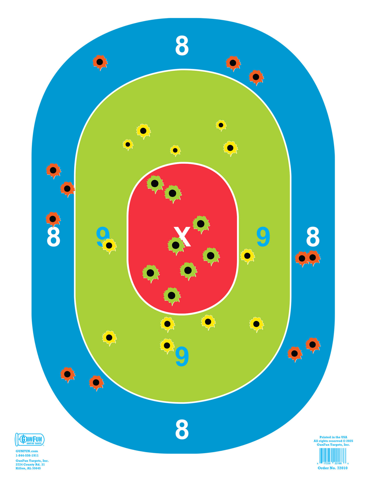 Splatter Oval (72010) | GunFun Shooting Targets, Inc.