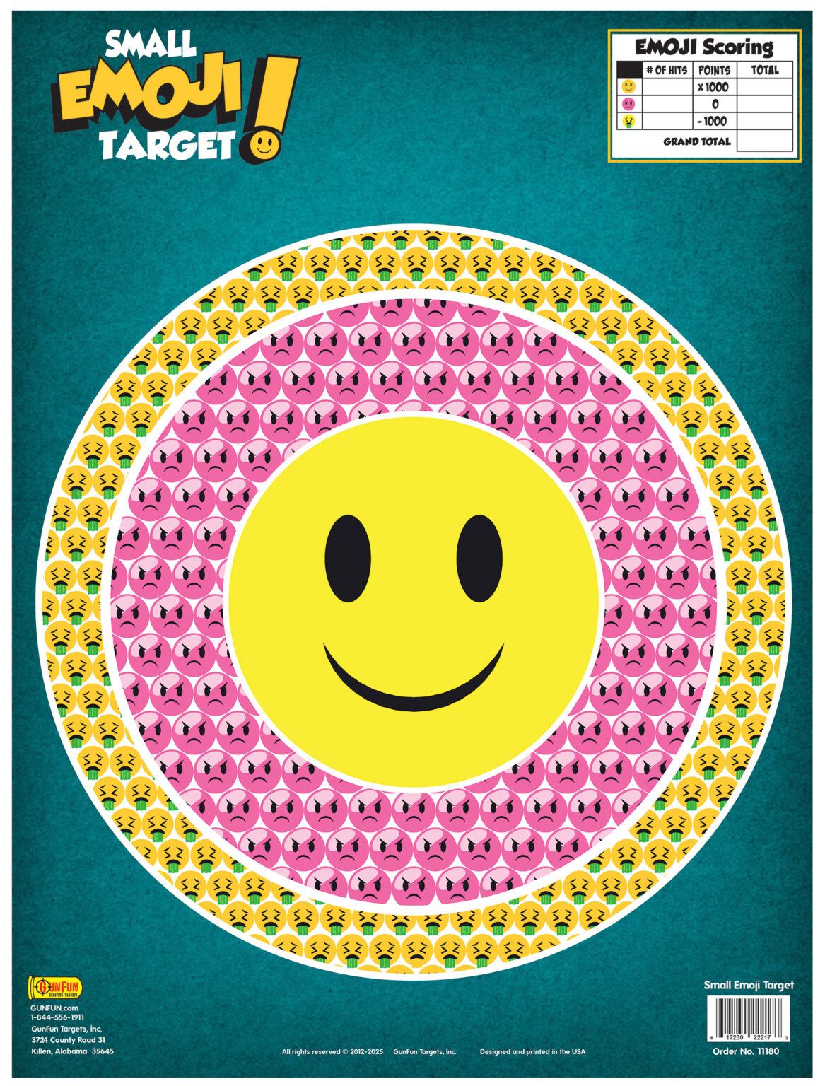 Small Emoji Target (11180) | GunFun Shooting Targets, Inc.