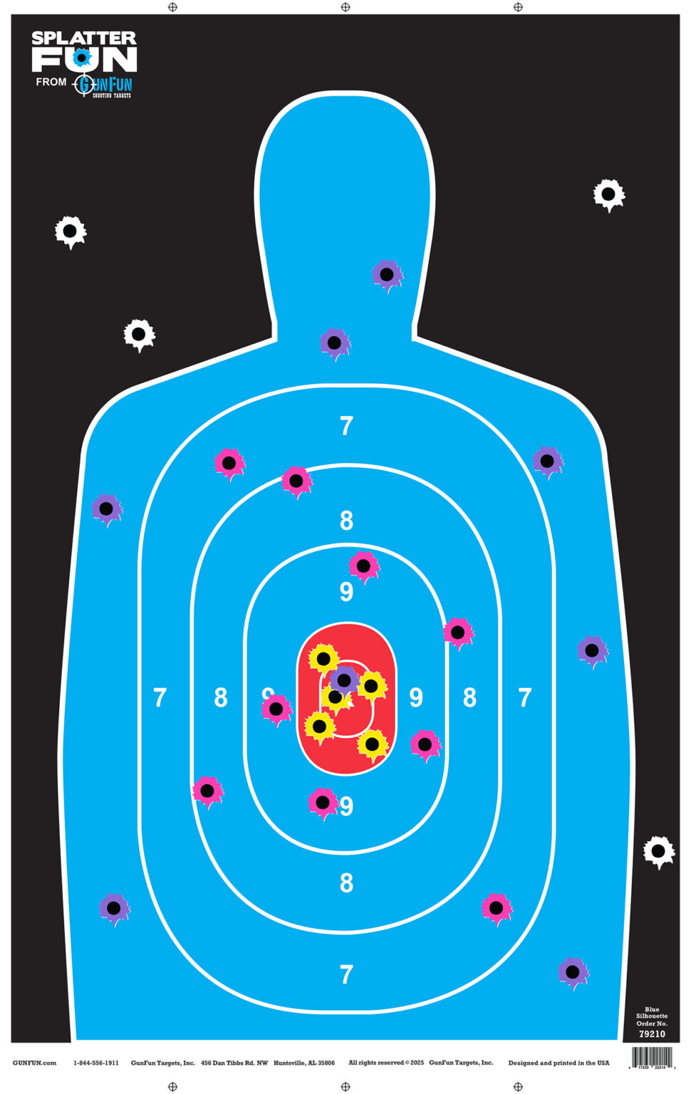 Splatter Blue Silhouette (79210) | GunFun Shooting Targets, Inc.